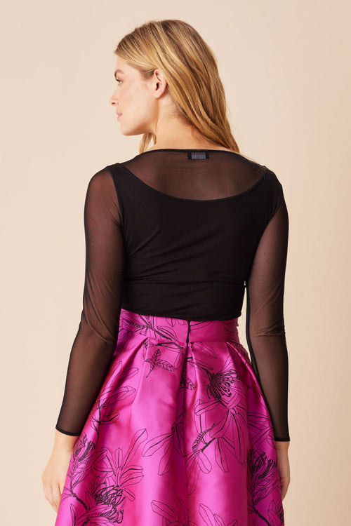 Top With Mesh Black